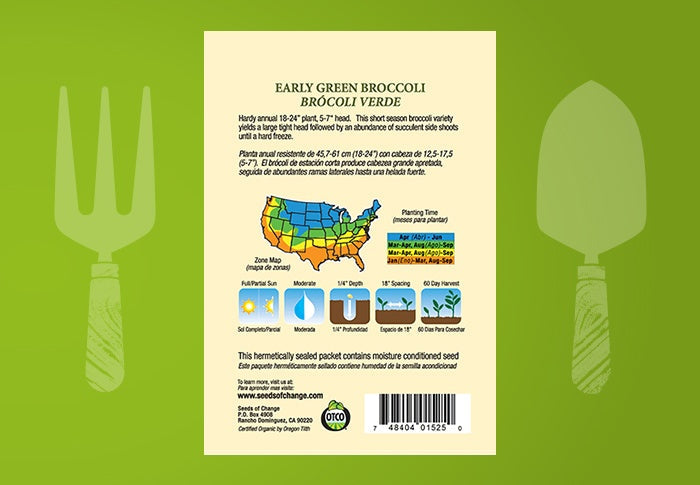 SEEDS OF CHANGE™ ORGANIC EARLY GREEN BROCCOLI SEEDS - Mt. Sinai, NY ...